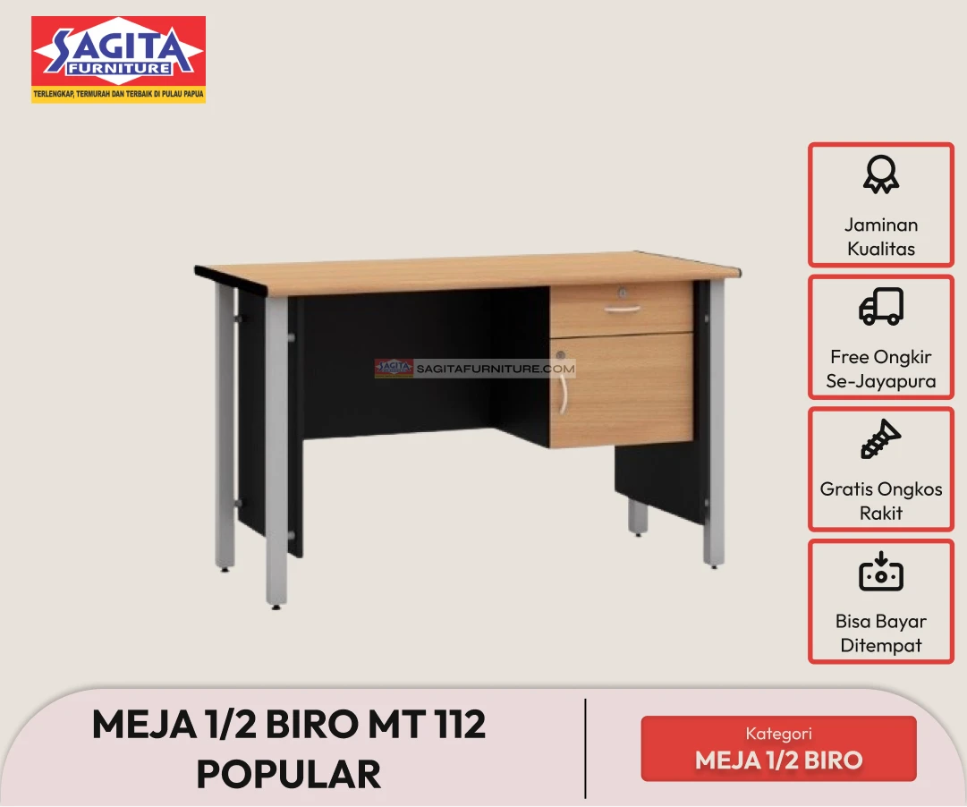 MEJA 1/2 BIRO MT 112 POPULAR – CV. Sagita Furniture